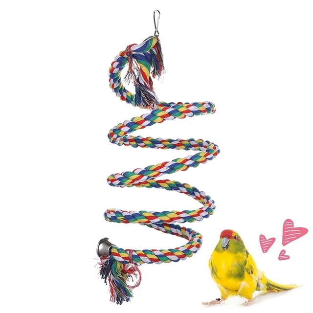PET BIRD ROPE Perches Parrot Cage Climbing Rope Cockatiel Training Toy ...
