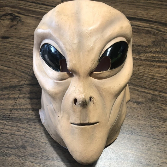 VINTAGE LATEX ALIEN Halloween Mask 1997 Adult Full Mask Illusions Eyes ...