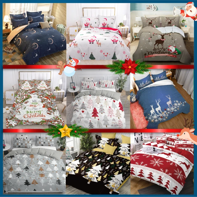 SINGLE DOUBLE QUEEN King 2024 New Christmas Xmas Quilt Doona Duvet ...