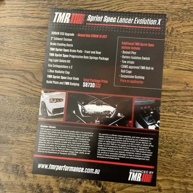 2008 MITSUBISHI LANCER Evolution X Sprint Spec Tmr Ralliart Australia ...