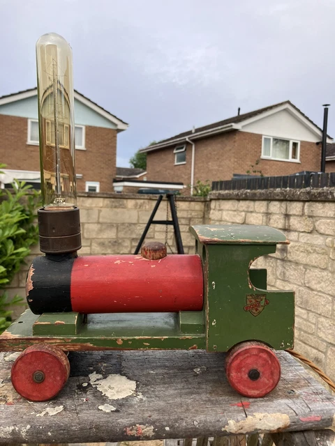 VINTAGE WOODEN TOY Train RetroLamp NicolToys Vintage Pull Along Toy ...