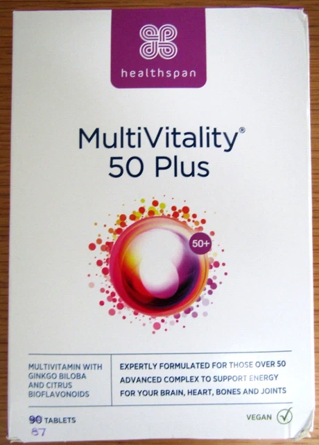 HEALTHSPAN MULTIVITALITY 50 Plus. *90 TABLETS. £10.49 Exp' 10/2025 £8. ...