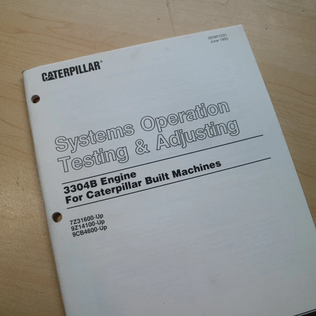 CATERPILLAR 3304B MOTORE Sistema Operazione Test Regolazione Service ...