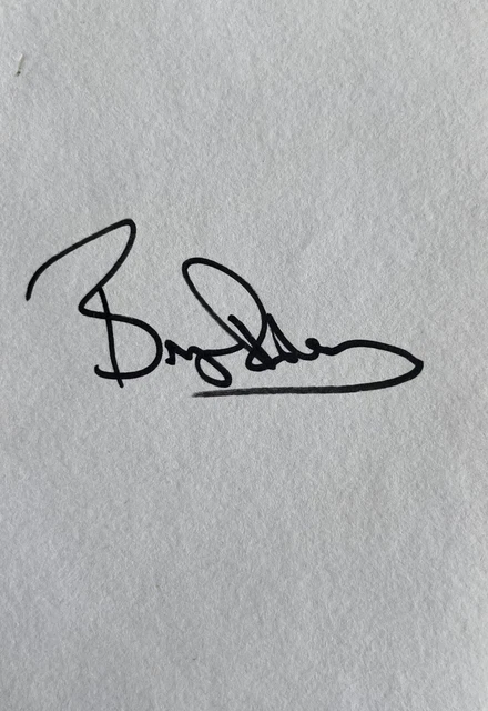 HAND SIGNED WHITE card of BRYAN ROBSON, MAN UTD FC, FOOTBALL, SPORT ...