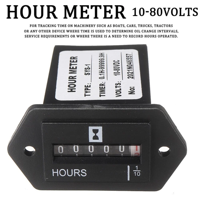 DIGITAL FOR BOAT Truck Tractor Timer Counter Hourmeter Hour Meter ...
