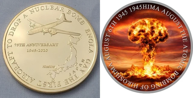 ENOLA GAY GOLD Coin Atomic Bomb Hiroshima 1945 75th Anniversary 2020 ...