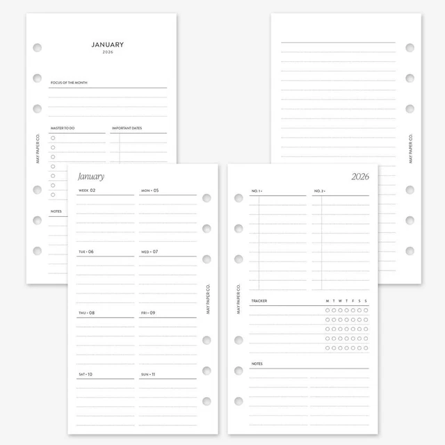 2026 PERSONAL WEEKLY Planner Refill, Week on Two Page Planner Insert ...