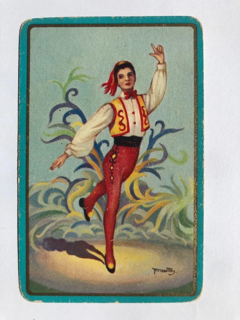BALLERINA MAN BALLET Dancer Gent Vintage Artist Peg Malby Art Swap ...