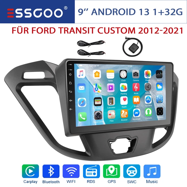 AUTORADIO 9& CARPLAY Android 13 32G GPS RDS per Ford Transit Custom V362 2012-21 EUR 143,52 ...