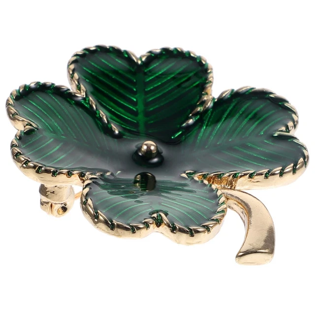 FLOWER BROOCH CLOVER Pin Elegant Lapel Shamrock Pins and Brooches $15. ...