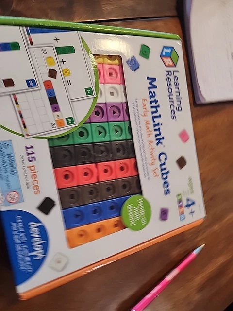 LEARNING RESOURCES MATHLINK Cubes 115 pcs STEM Math Activity Set ...