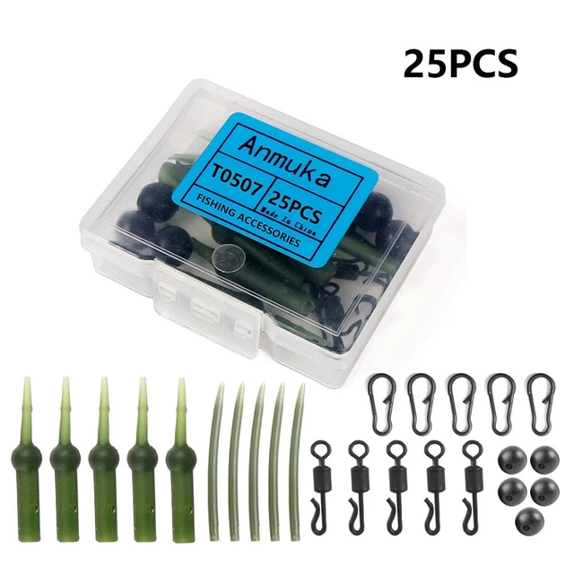 COMPLETE CARP FISHING Rig Kit with Anti Tangle Helicopter Sleeve 25Pcs ...