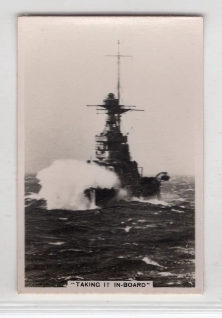 MILITARY SHIPPING CARD. The Royal Navy HMS Warspite in rough Atlantic ...