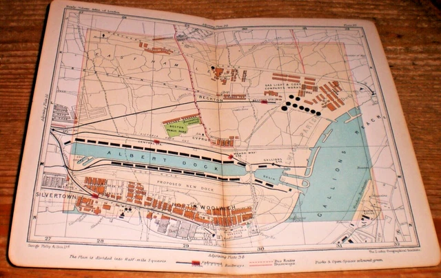 LONDON MAP 1904 North Woolwich, Albert Dock, Becton, Silvertown &c £9. ...