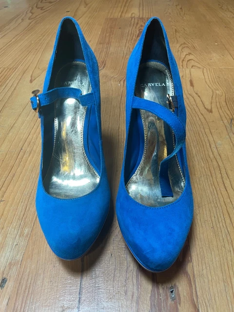 CARVELA PLATFORM (VERY) High Heels, Turquoise Blue Suede, Size 41 ...