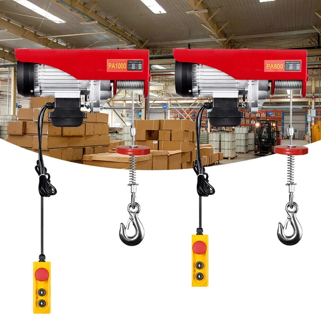 ELEKTRISCHE SEILWINDE FLASCHENZUG Kran bis 1000kg Seilzug Motorwinde ...