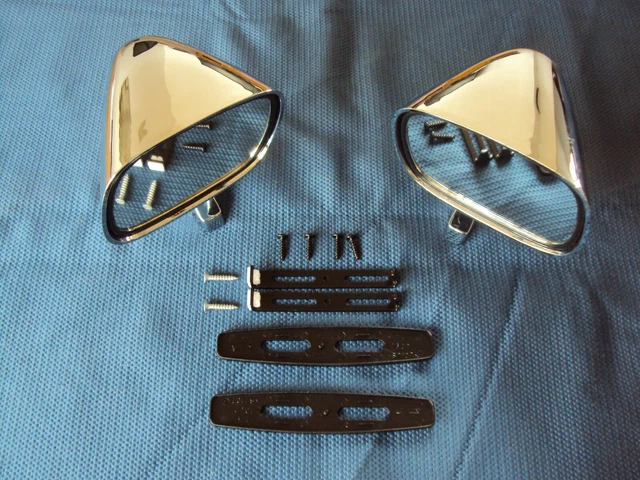 CHROME MIRRORS MUSCLE Car Restomod Hot Rod Low Rider Classic Nos R Ford ...