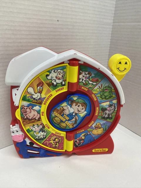 MATTEL SEE ‘N Say And The Farmer Animals Says Toy Red Barn Shape $9.97 ...