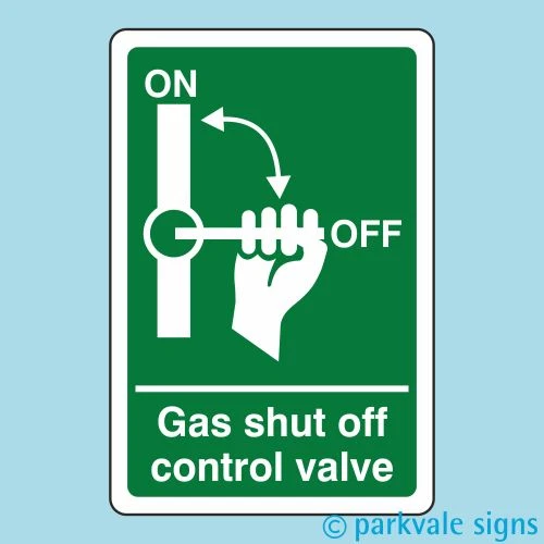 GAS SHUT OFF Control Valve Sign £1.45 - PicClick UK