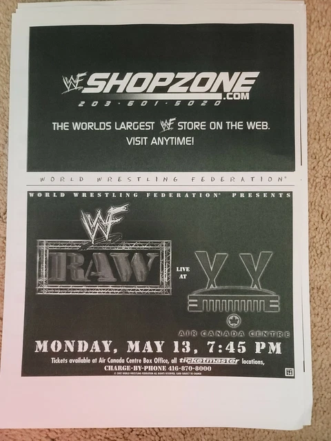 WWF WWE AEW nxt ufc line up sheet programma rivista wrestlemania 18 ...