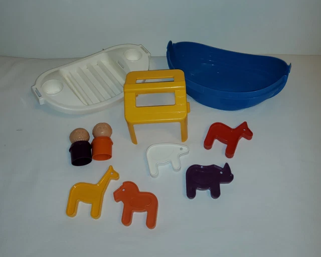 VTG 80S TUPPERWARE Tuppertoys Noah's Ark Tub Toy Playset,Animals/Cookie ...