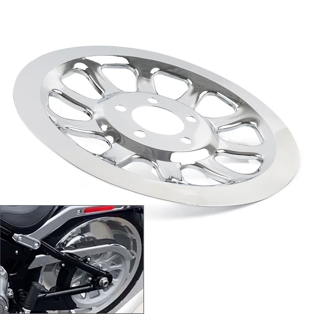 OUTER REAR PULLEY Cover Insert Chrome Fit Harley Softail Fat Boy FLST ...