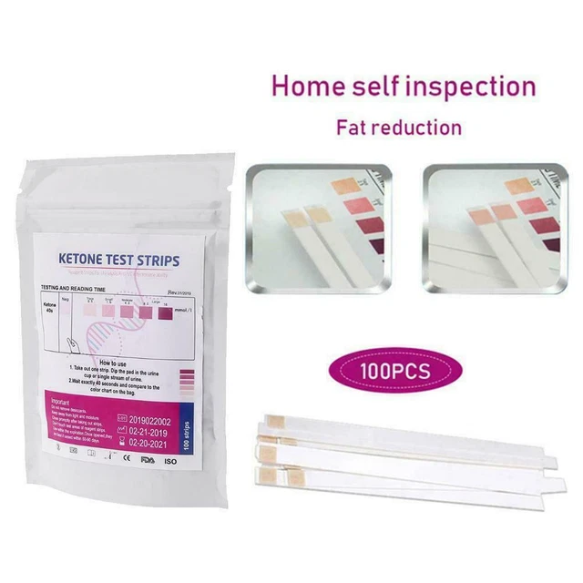 100PCS TEST STRIPS Ketone Reagent Testing Urine Urinalysis Test Neu ...