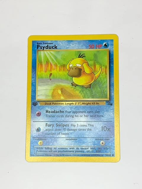 POKÉMON CARD FOSSIL Set; Psyduck 53/62 1st Edition £3.00 - PicClick UK