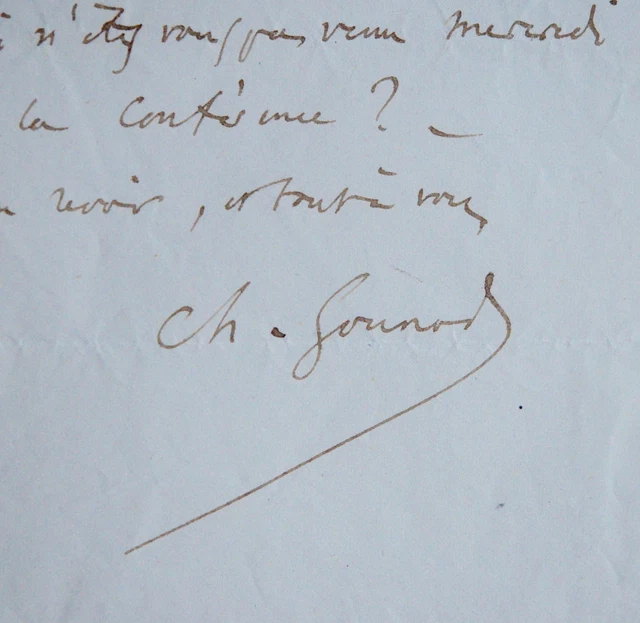 LETTRE DE CHARLES Gounod au violoncelliste Alexandre Batta, à propos de ...