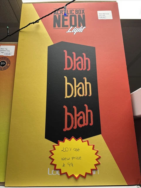 ACRYLIC BOX NEON Light Blah Blah Blah £125.50 - PicClick UK