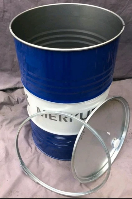 METALLFASS 200L MIT Deckel Blechfass Stahlfass Ölfass Feuertonne Fass ...