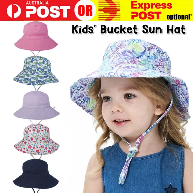 BUCKET HAT KIDS Boy Girl Adjustable Sun Protection Cap Unisex beach ...