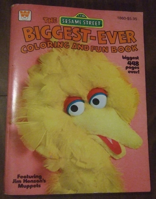 BIGGEST-EVER COLORING & Fun Book 448 pages Sesame Street Big Bird 1979 ...