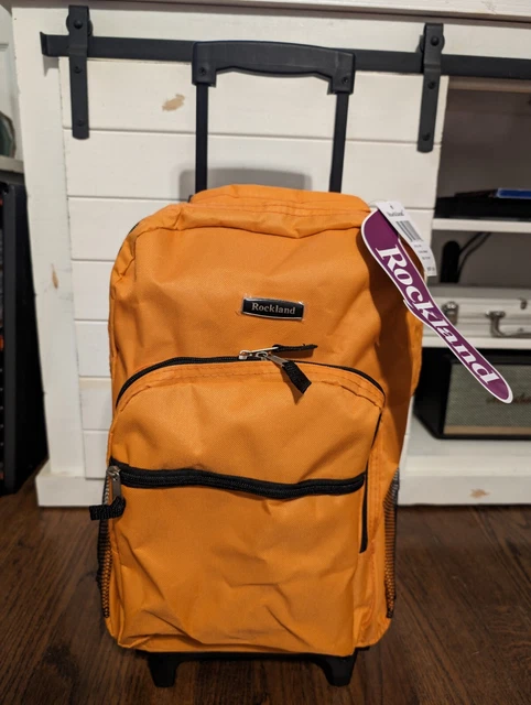 ROCKLAND DOUBLE HANDLE Rolling Backpack, Orange, 17"x13"x10" MSRP $80 ...