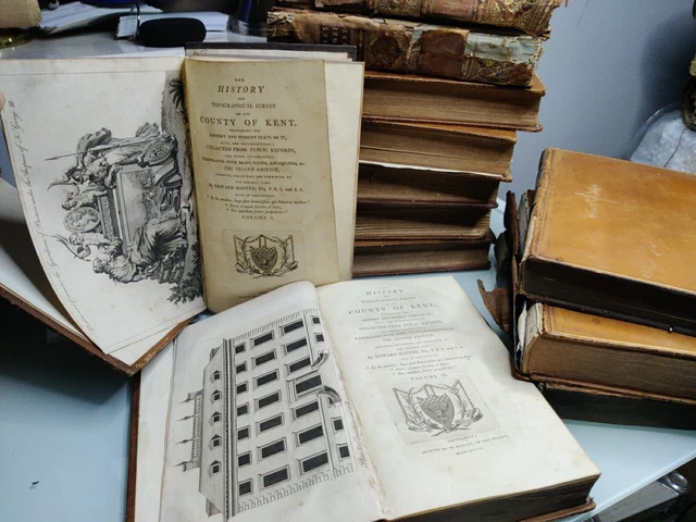 HISTORY OF THE County Of Kent By Edward Hasted 1798 12 Volumes £140.00 ...
