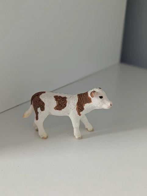 SCHLEICH BROWN & WHITE SIMMENTAL CALF Cow Farm 13802 Figure 2015 ...