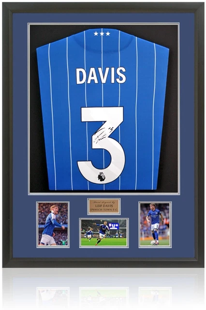 LEIF DAVIS IPSWICH Town FC Hand Signed Football Shirt AFTAL COA £349.00 ...