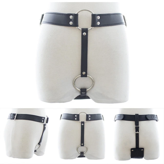 CALEÇON BODY SLIP double string culotte jupe string cuir PU homme EUR ...