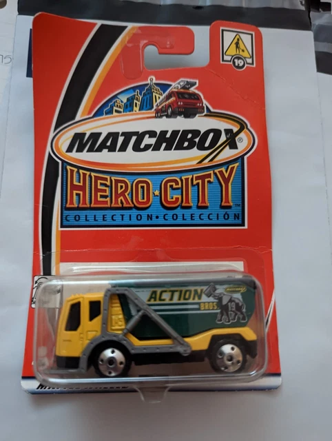 MATCHBOX HERO CITY Collection #19 Action Bros. Müllwagen grün/gelb EUR ...