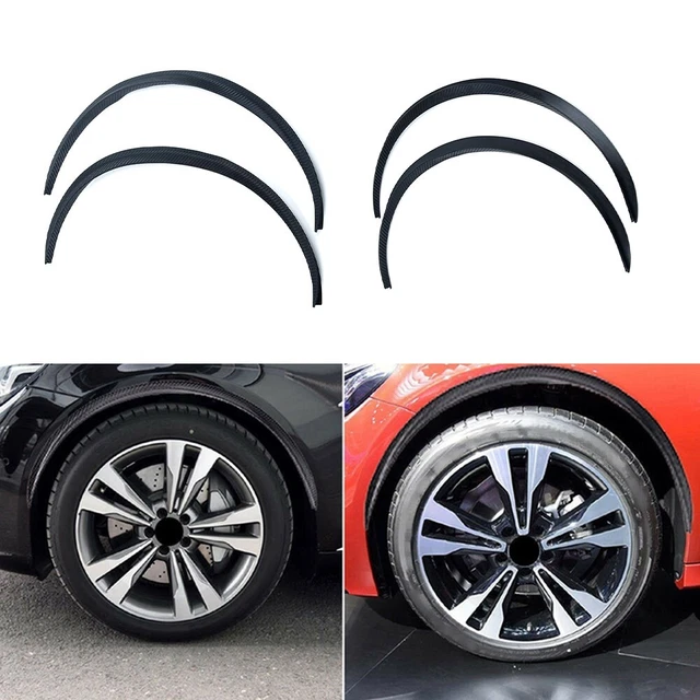 4PC CARBON FIBER Car Wheels Eyebrow Arch Trim Lips Strips Fender Flare ...