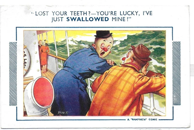 GENUINE VINTAGE COMIC Humour Bamforth Postcard"Lost Your Teeth ...