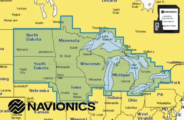 NAVIONICS PLUS 2024 microSD MSD Chart Card Maps U.S. North Lakes,Rivers ...