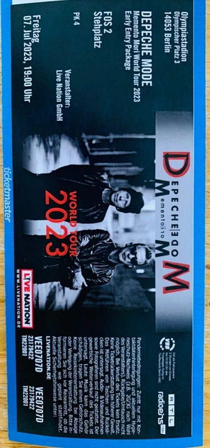DEPECHE MODE KONZERT Karten Berlin - Early Entry Package- FOS 2 EUR 200 ...