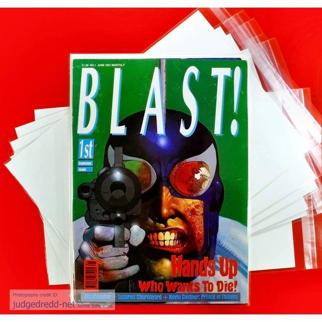 BLAST UK MAGAZINE Comic Bags ONLY Size7 Fits A4 Magazines and Comics x ...