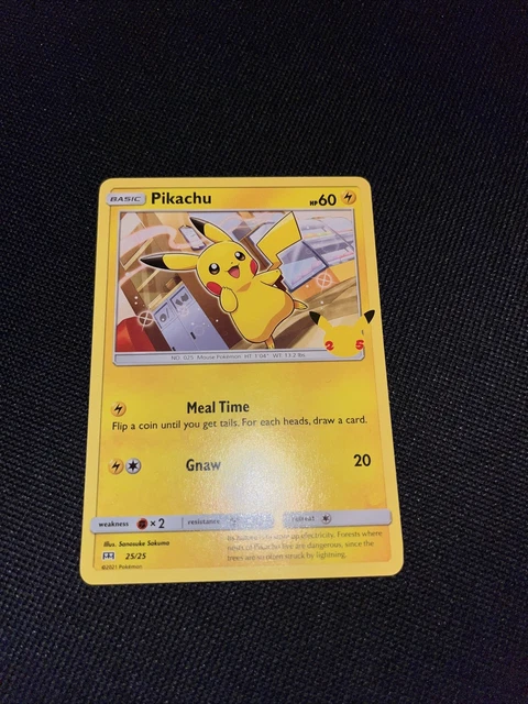 PIKACHU 25/25 NON Holo 2021 McDonald's Promo Chase carte Pokémon pack ...