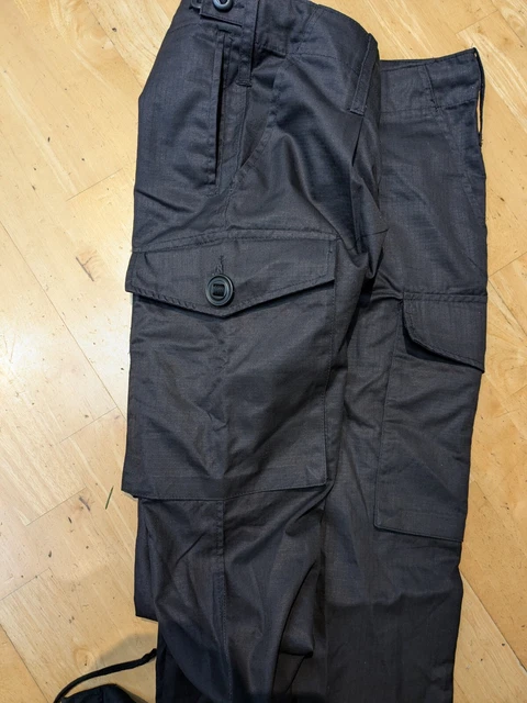 BRITISH MOD MILITARY Police Genuine issue Black Ripstop Trousers waist ...