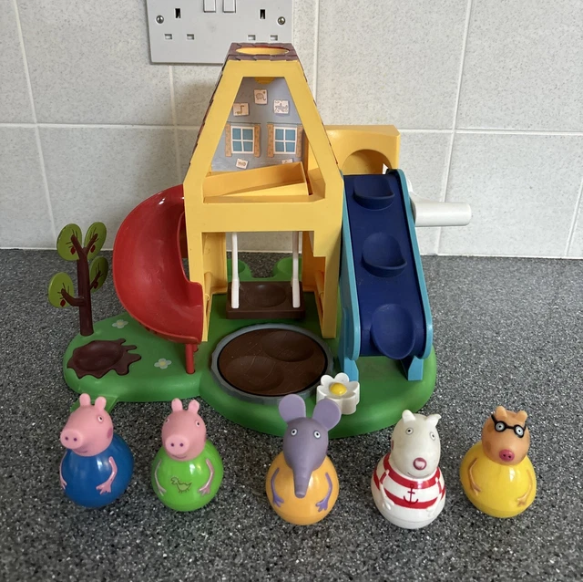 PEPPA PIG WEEBLES Wind And Wobble Tree Playhouse Swing Slide Figures ...