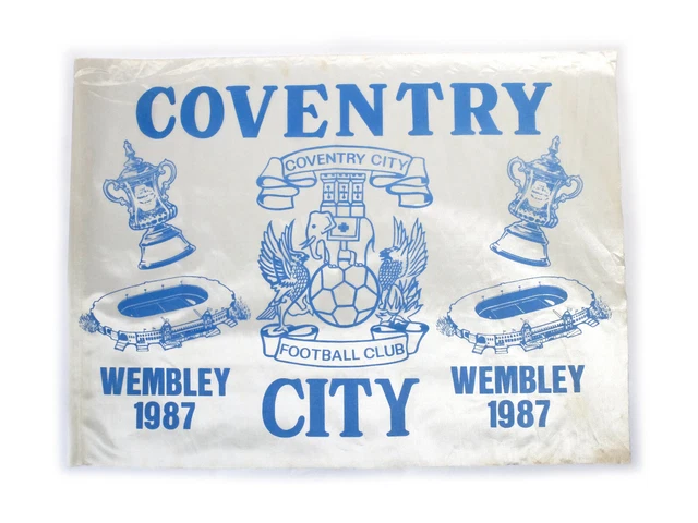 VINTAGE 1987 COVENTRY CITY FA CUP FINAL WEMBLEY FLAG 29x22" £25.00 ...