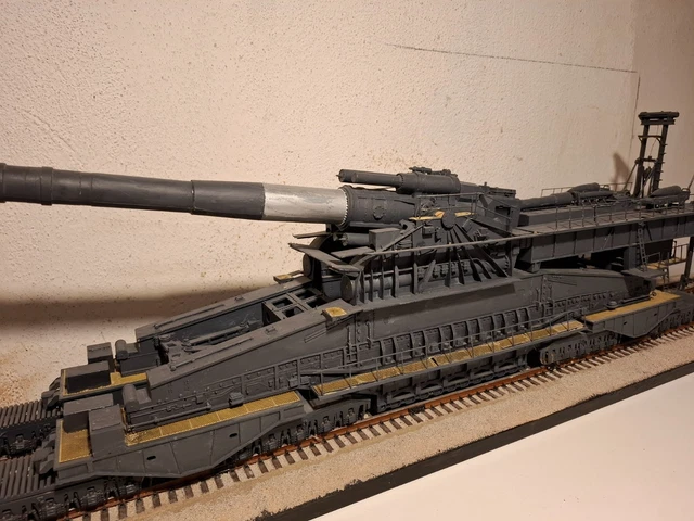 GERMAN GERMAN 80CM Kanone (E) Railway gun "Dora" gebaut+bemalt+gealtert ...