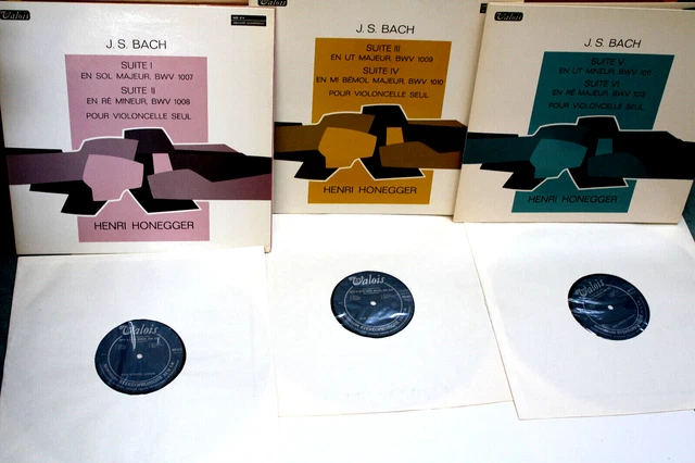 HENRI HONEGGER: BACH Cello Suiten France 1972 Valois Mb 874-876 Bwv ...